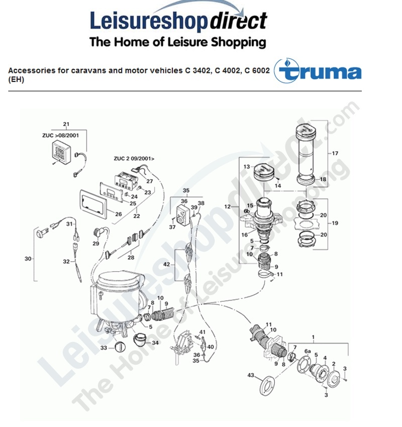 Accessories for Truma C3402, C4002, C6002 (EH) PDF | Leisureshopdirect