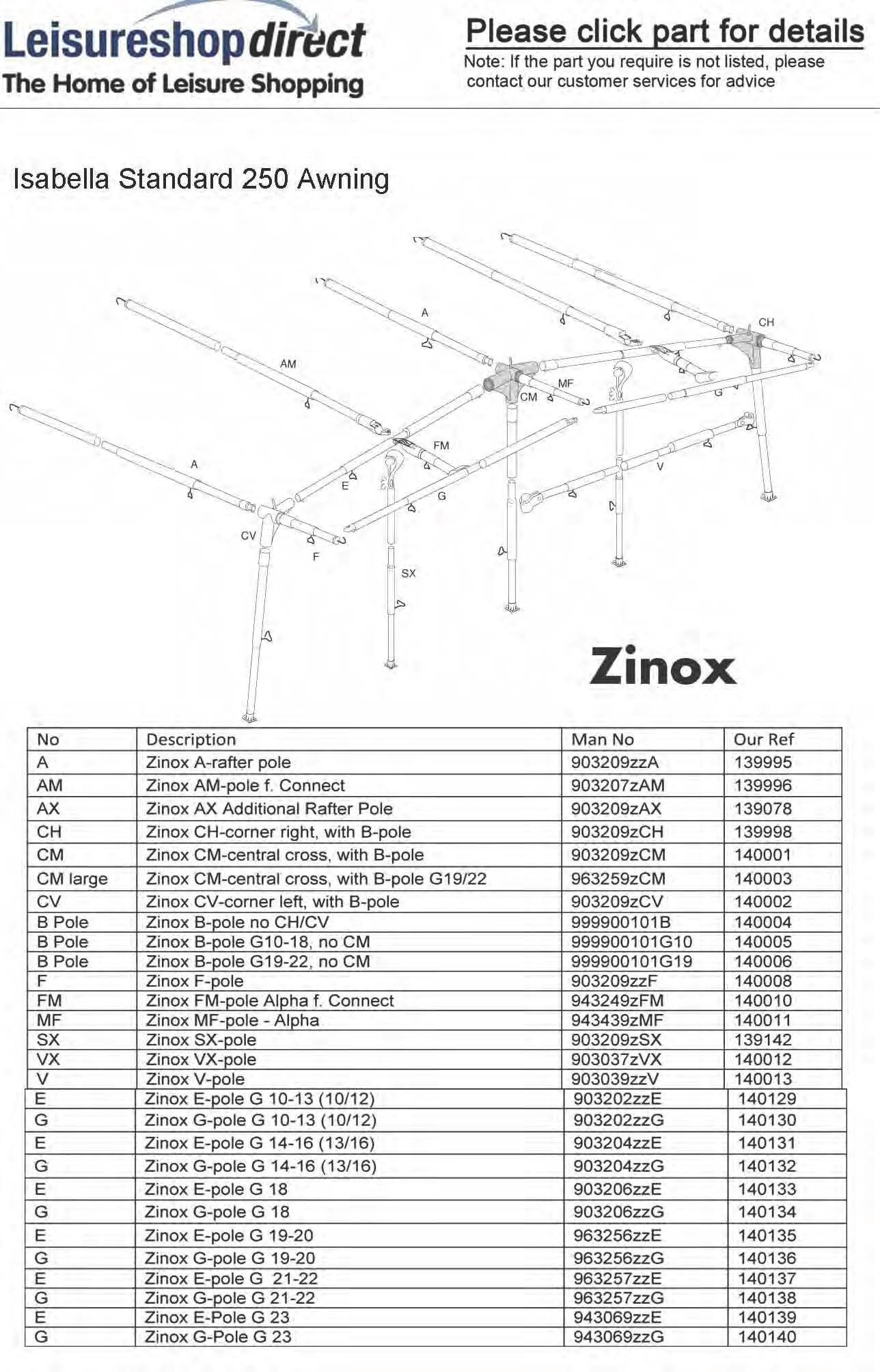 Isabella Standard 250 Zinox PDF | Leisureshopdirect