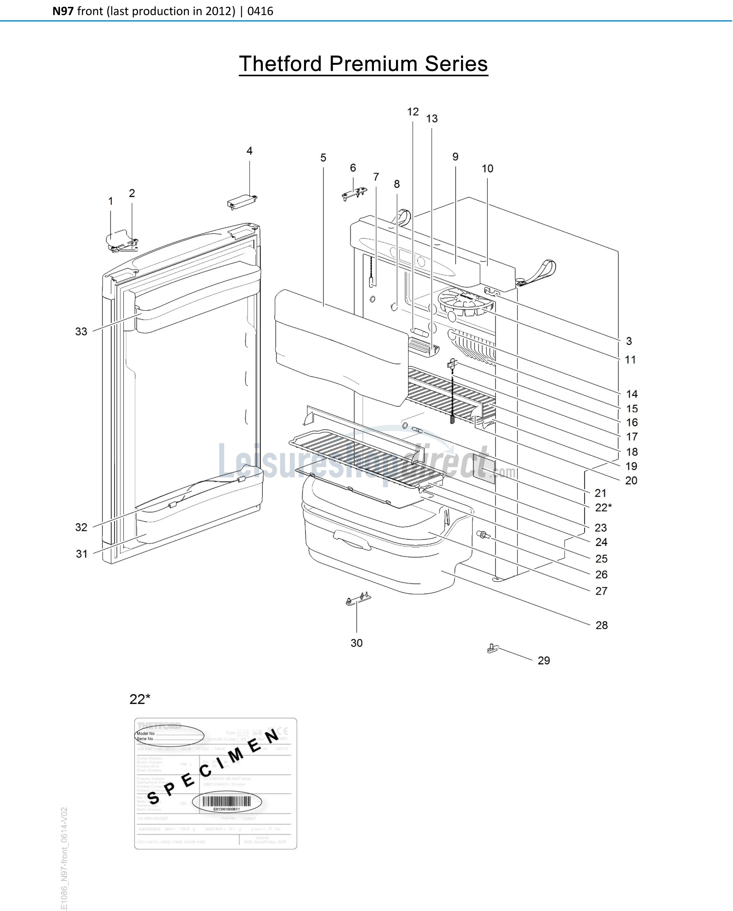 Thetford N97 Front (Premium) PDF | Leisureshopdirect