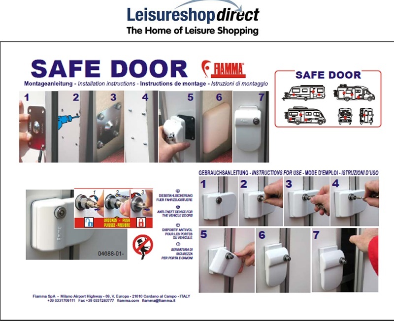 Fiamma Safe Door Fitting Instructions PDF | Leisureshopdirect