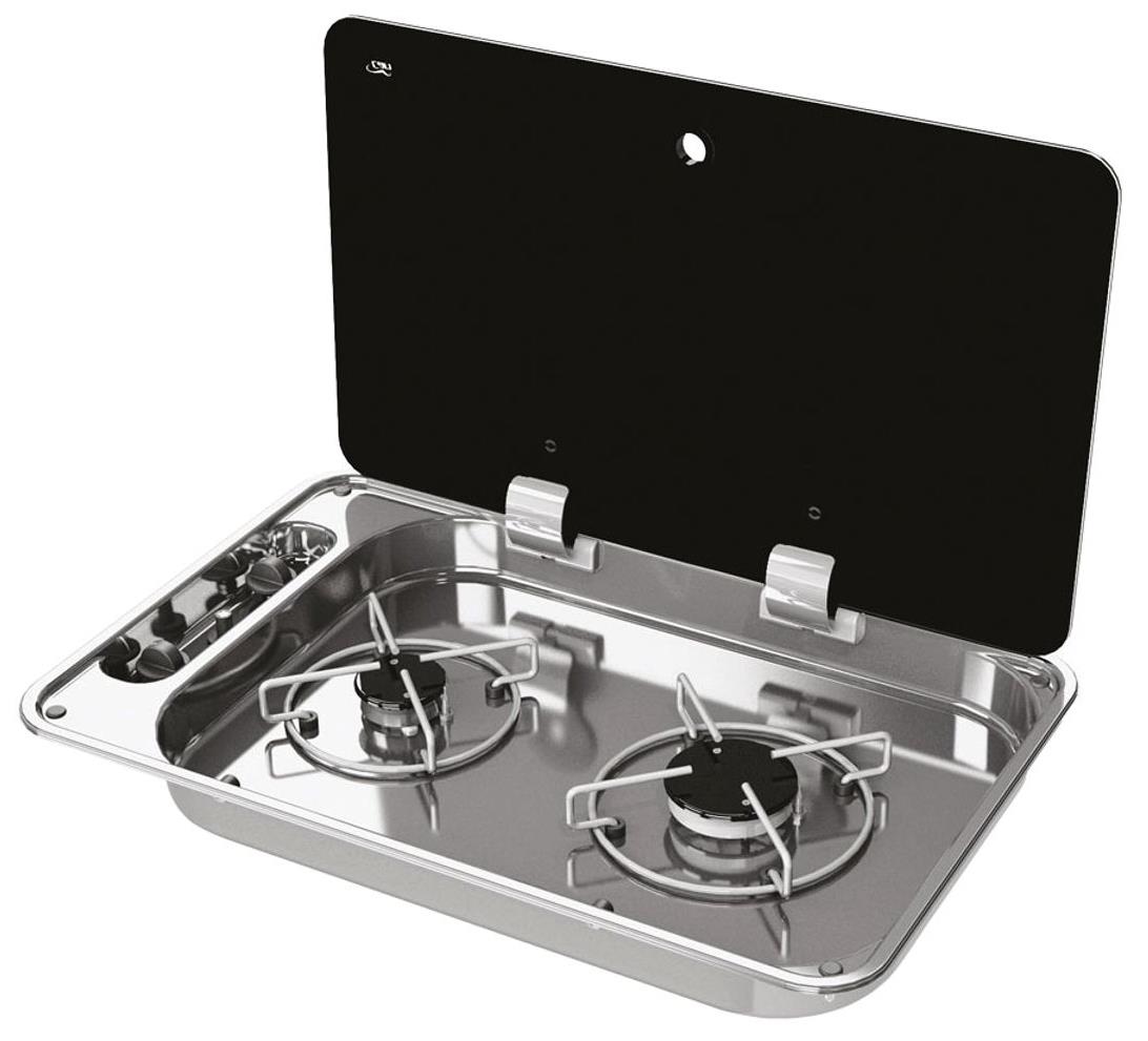 CAN Hoodiny Hob Unit 530 x 340mm (Glass Lid / 2 Burners / 12V) | Can ...