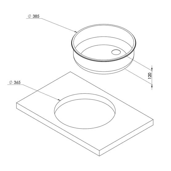 CAN Round Sink 385 x 120mm | Can Sinks Hobs and Cookers | Leisureshopdirect