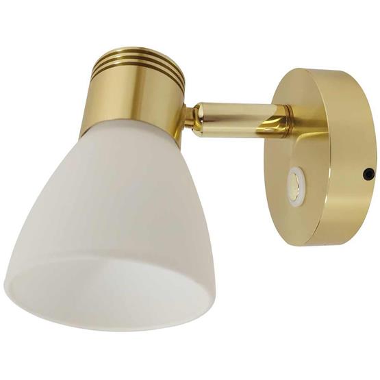 Gold LED Reading Light with Opal Glass - Touch Dimmable
