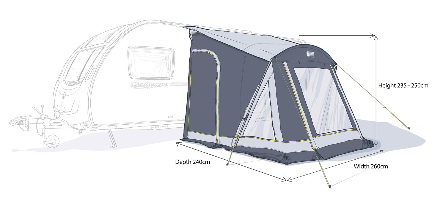Maypole Poled Caravan Porch Awning (MP9540) | Maypole Awnings ...