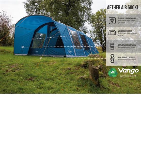 Vango Aether 600XL Earth 6 man Family Air Tent (2022) | Vango Tents ...