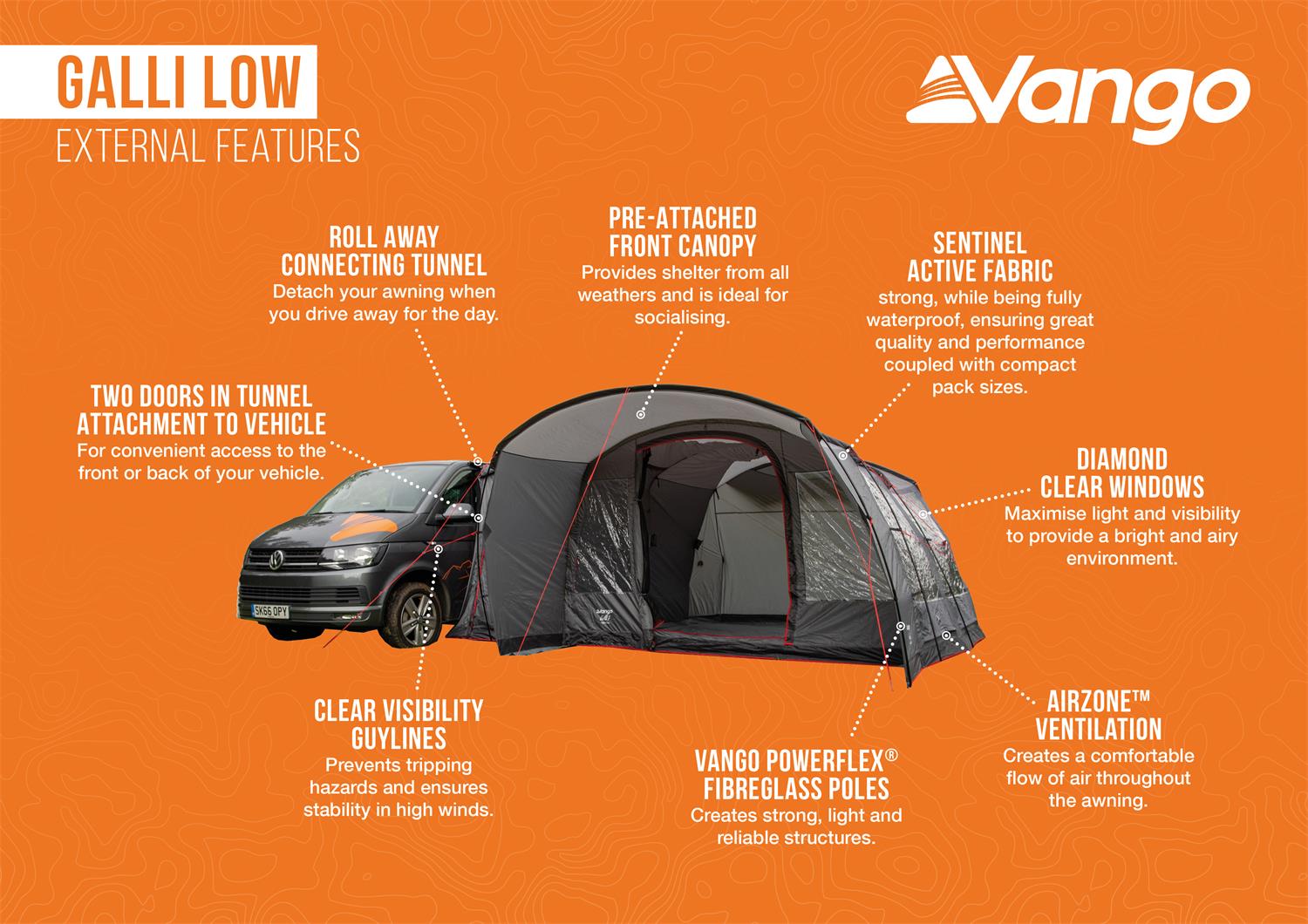 Vango Galli Low Poled Driveaway Awning (2023) | Driveaway Awnings ...