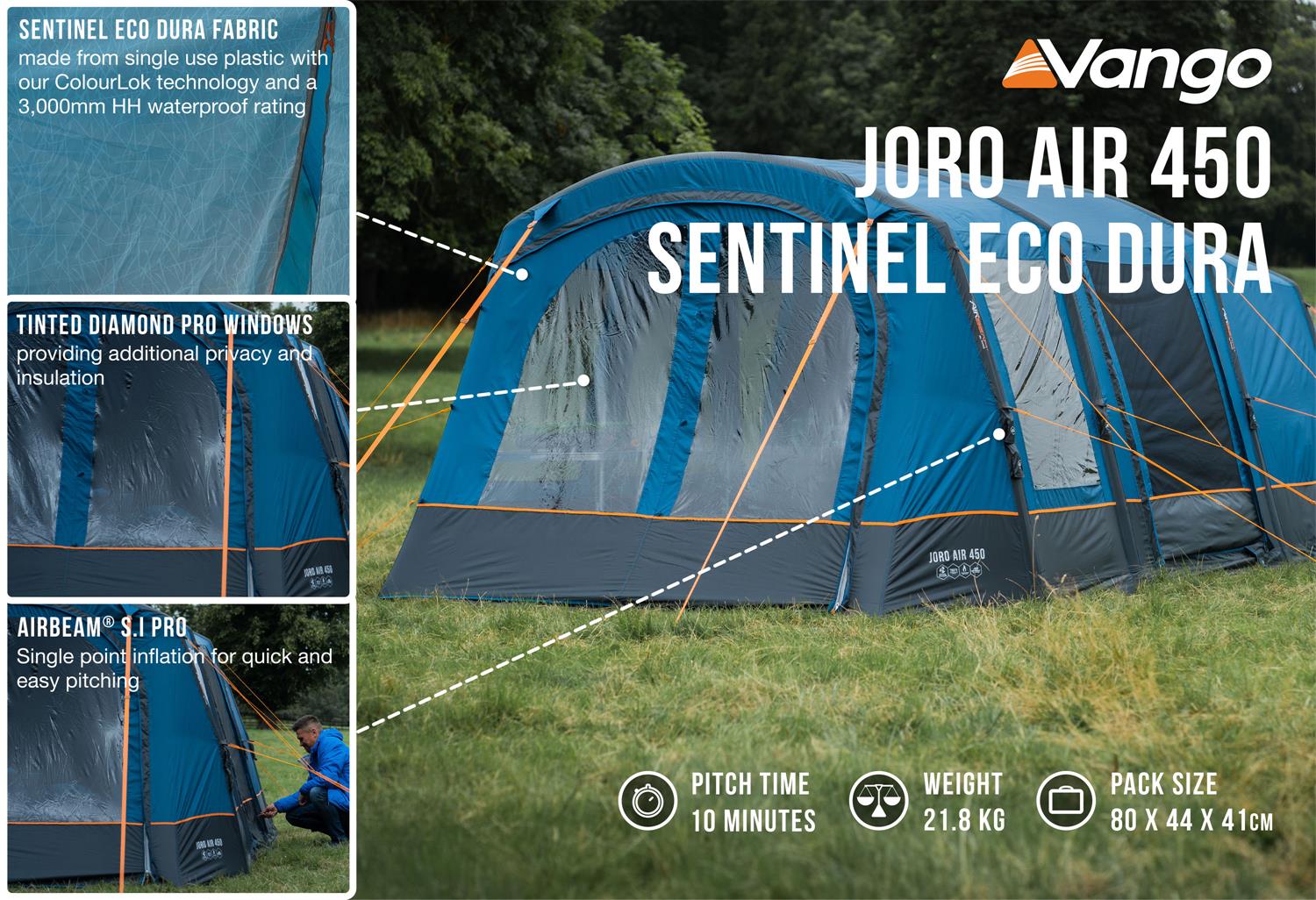 Vango Joro Air 450 Sentinel Eco Dura Family Tent Package (2023) | Vango ...