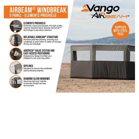 Vango Sentinel Airbeam Windbreak - 5 Panel (Elements Proshield ...
