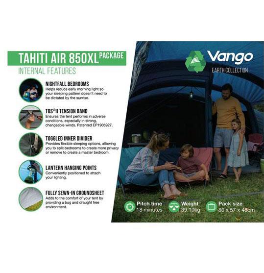 Vango Tahiti Air 850XL 8 Person Family Air Tent | Vango Tents ...