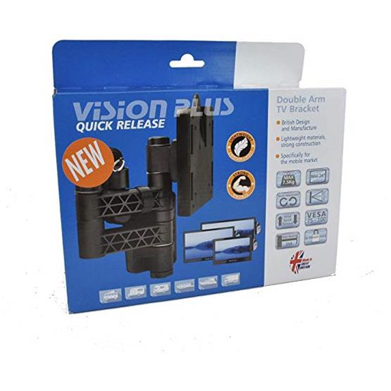 Vision Plus LCD TV Wall Bracket - Double Arm, Black | Satellite Dishes ...