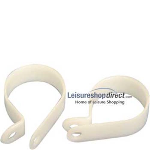 Pipe Clips white 1 Inch - 25mm | Nylon Pipe Clips | Leisureshopdirect