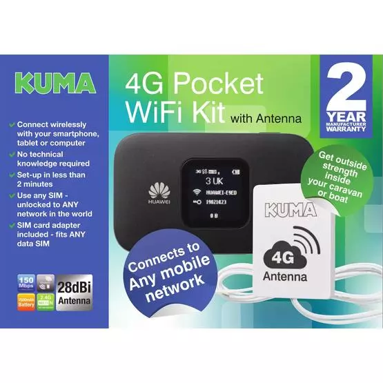 Kuma 4G Caravan & Motorhome Mobile Pocket WiFi Kit with Antenna | Wifi ...