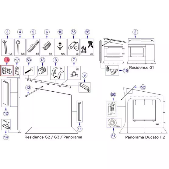 Thule End Piece Mast for Safari Residence/Panorama 4900/5003/8000 ...