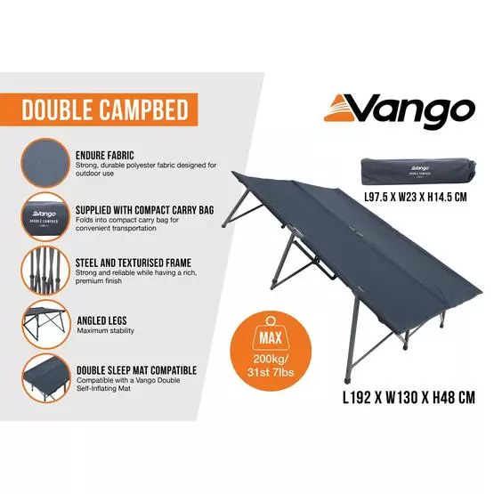 Vango Double Campbed | Camp beds | Leisureshopdirect