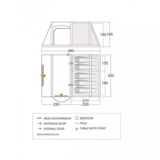 Vango Osiris Air 500 Earth Tent | Vango Tents | Leisureshopdirect